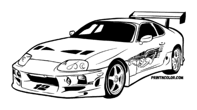 Tuner Car Coloring Page - Free Printable Coloring Page - Print N Color